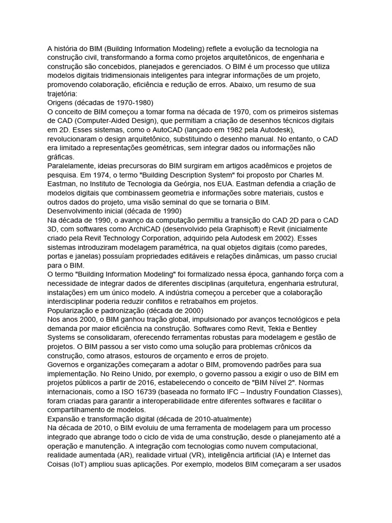 História Do BIM | PDF | BIM | Informática