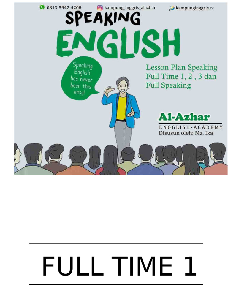 Lesson Plan Speaking FT 1-3 | PDF