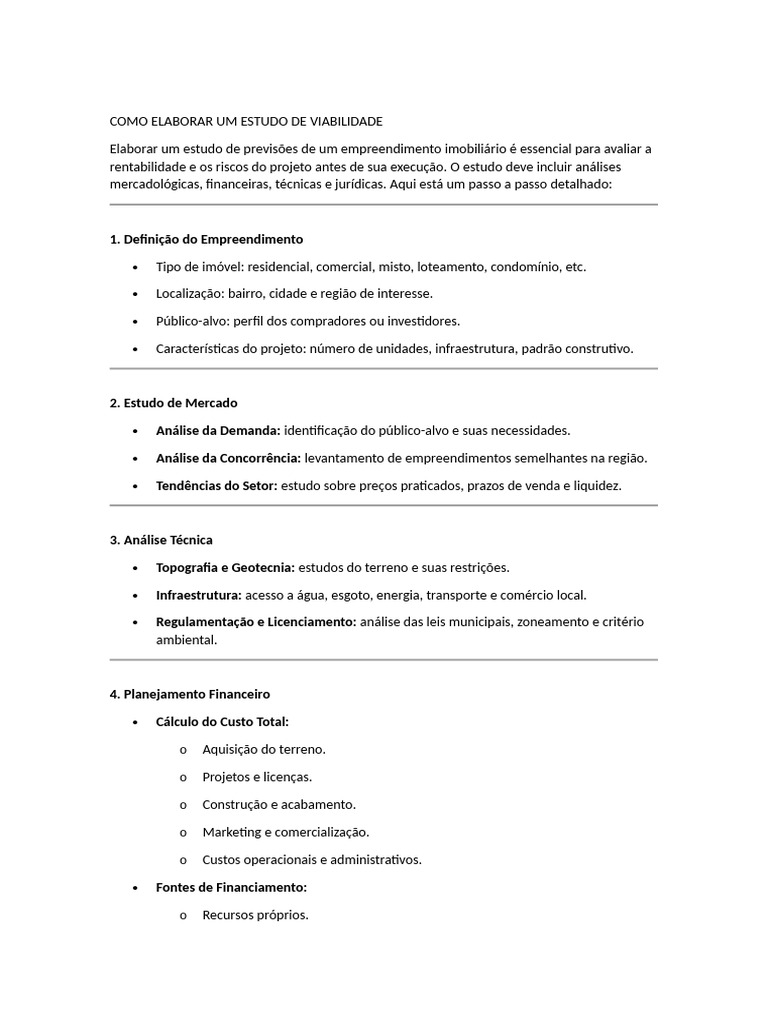 Como Elaborar Um Estudo de Viabilidade | PDF | Investimentos | Valor Presente líquido