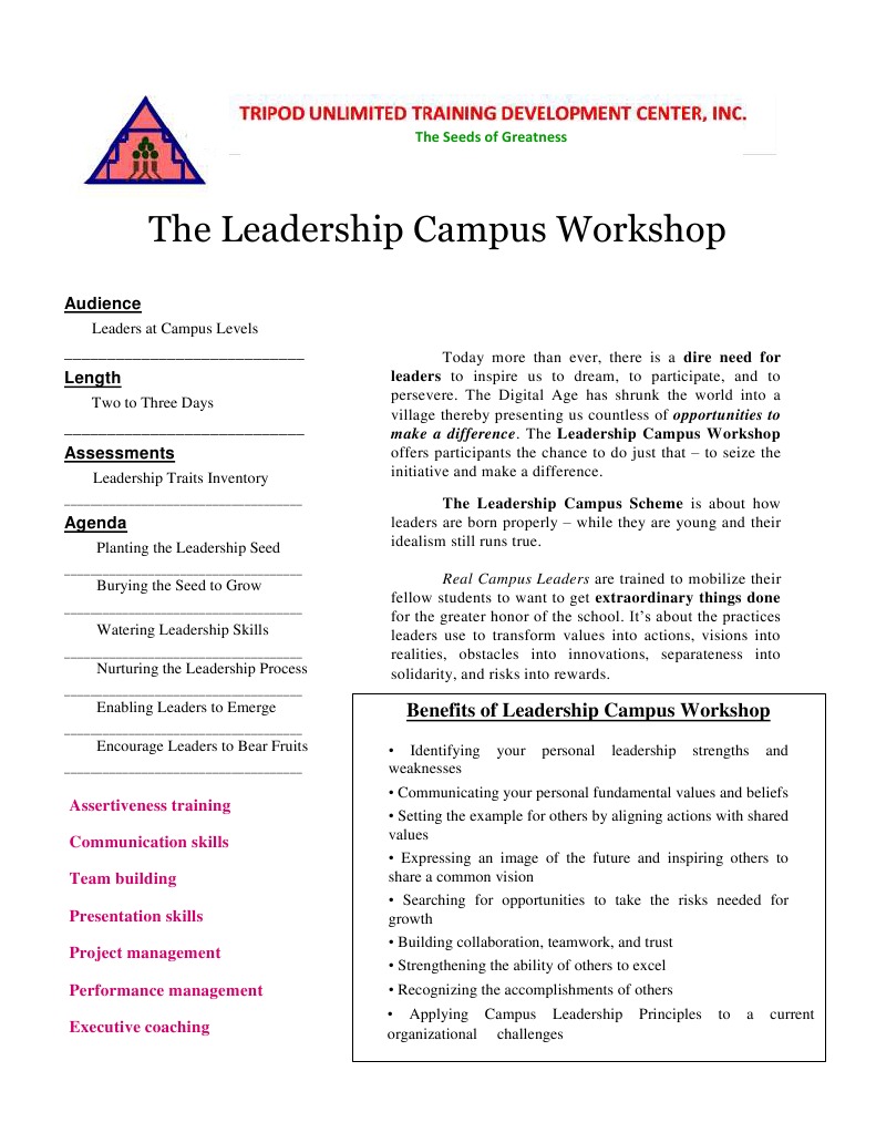The Leadership Campus Workshop | PDF | Leadership | Action (Philosophy)