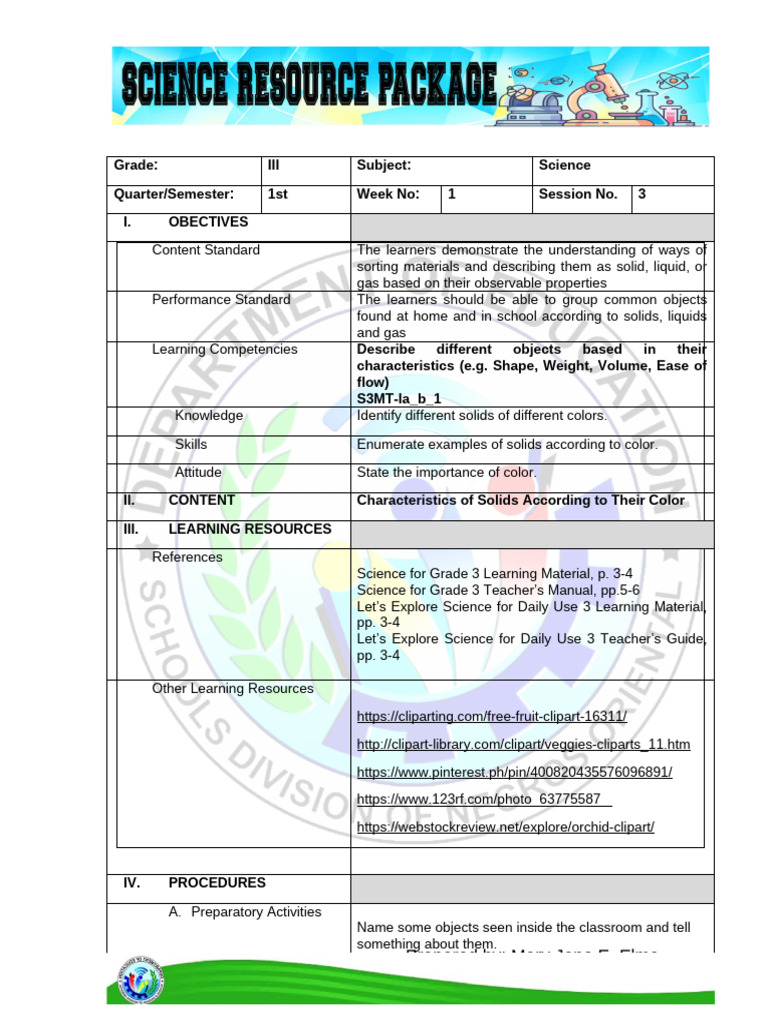 Science3 DLP Q1 Week1 Day3 | PDF | Learning | Cognition