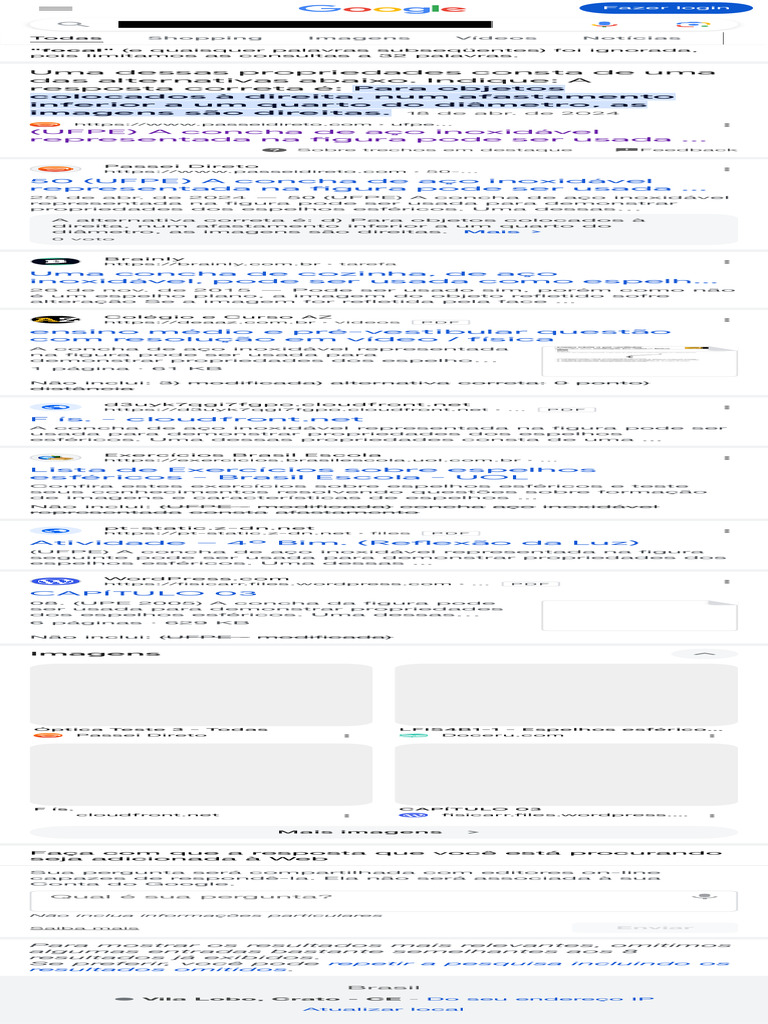3) (UFPE - Modificada) A Concha de Aço Inoxidável Representada Na ...