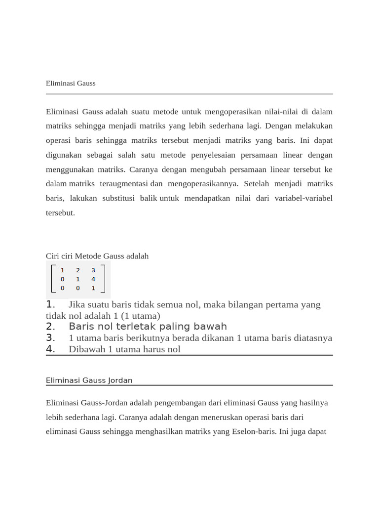 Eliminasi Gauss | PDF