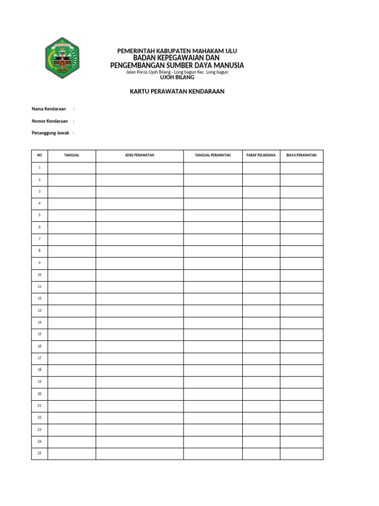 Buku Biaya Perawatan | PDF