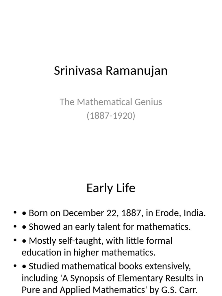 Ramanujan Presentation | PDF