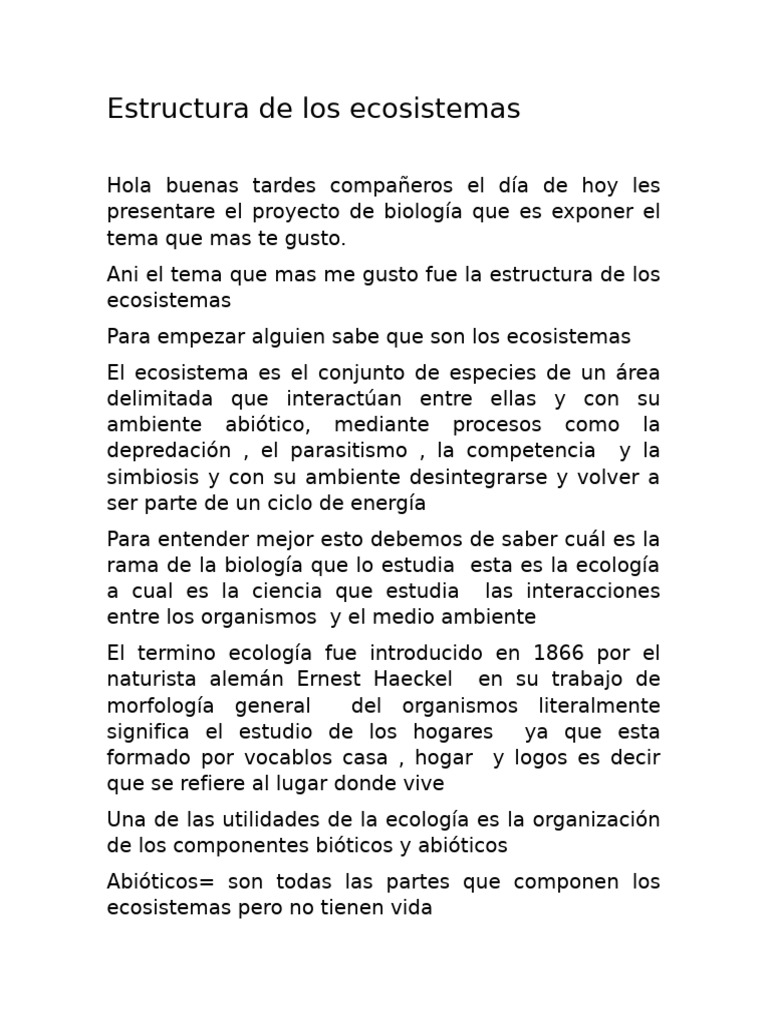 Estructura de Los Ecosistemas | PDF | Depredación | Red alimentaria