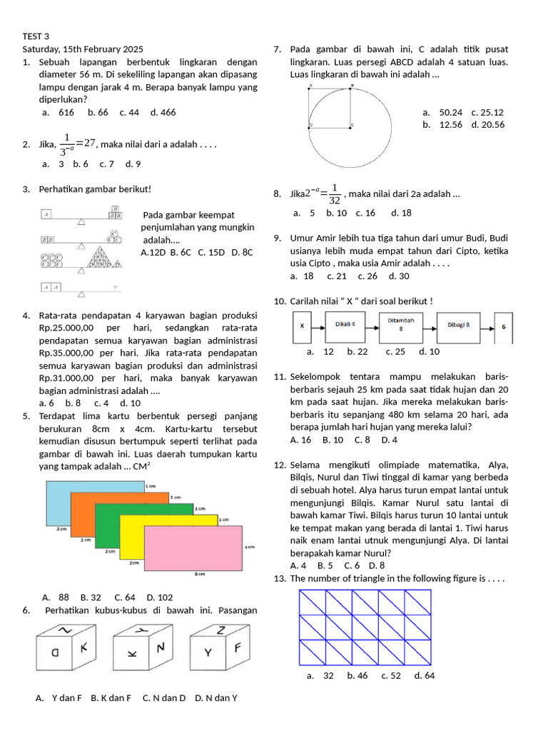 Contoh-Contoh Soal Test Ke 3 | PDF