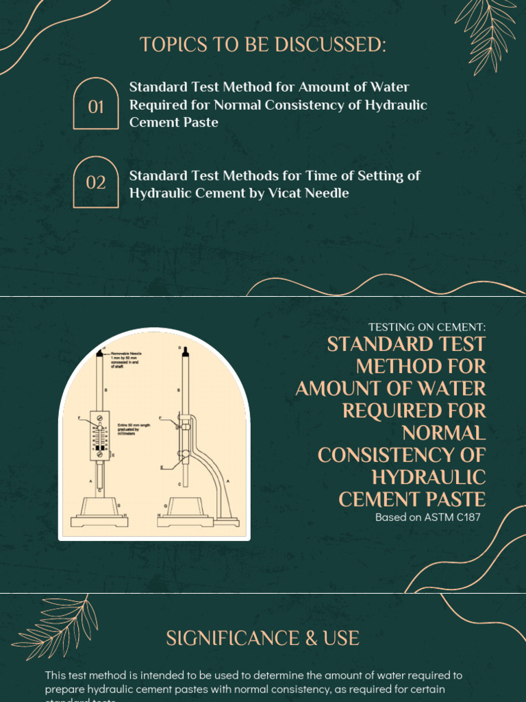 Normal Consistency Time Setting | PDF | Cement | Mechanical Engineering