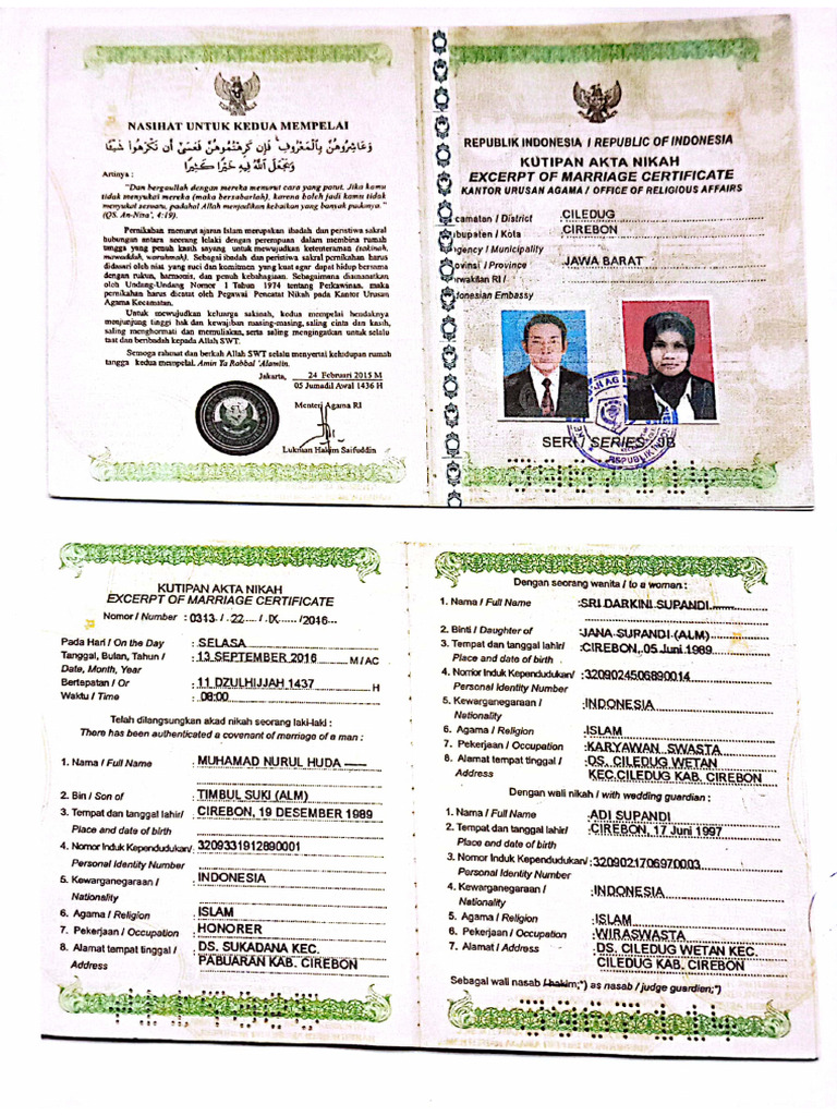 AKTA NIKAH NURUL HUDA | PDF