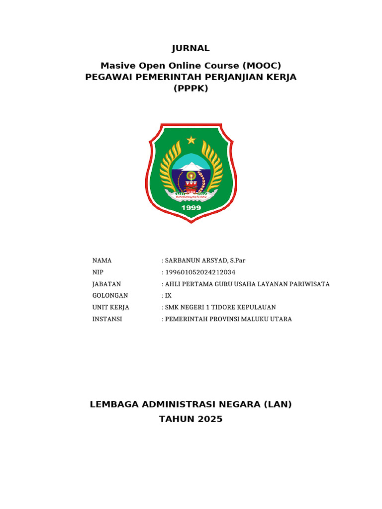 Cover Jurnal MOOC PPPK 2025 | PDF