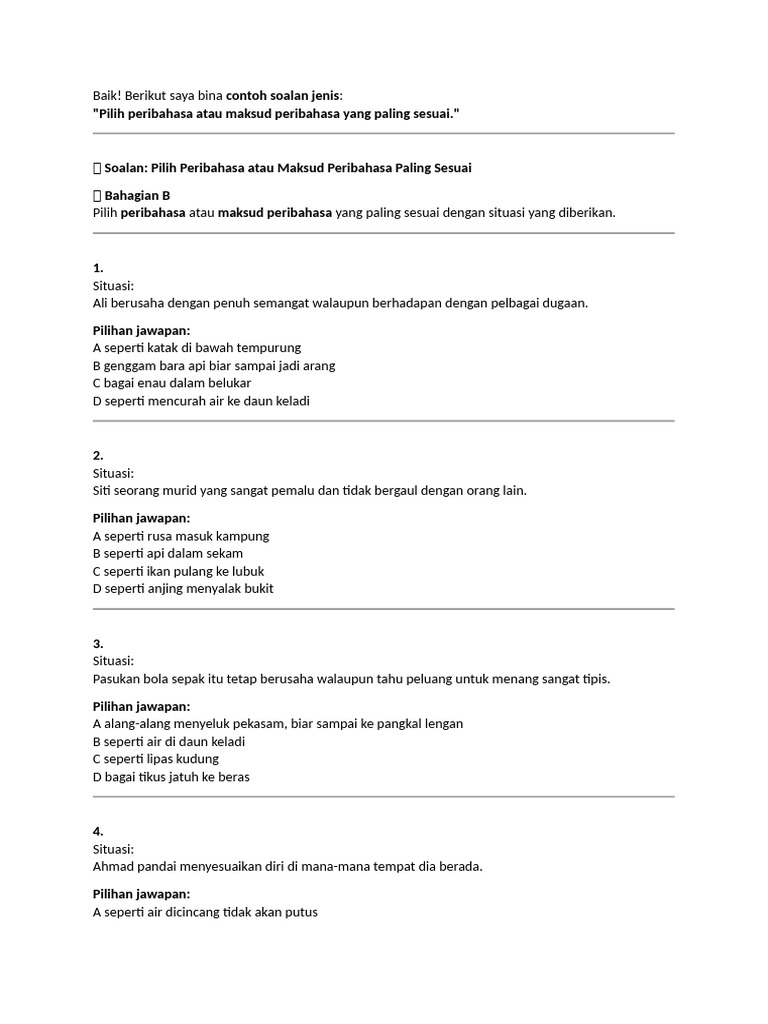 Latihan Peribahasa | PDF