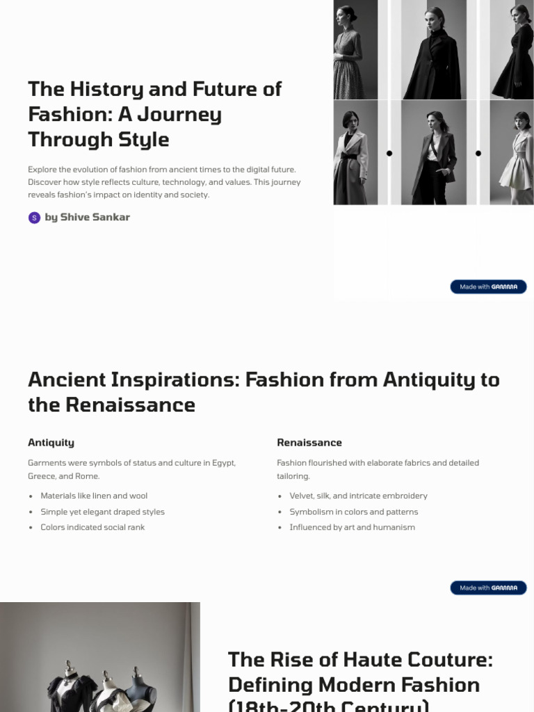 The History and Future of Fashion A Journey Through Style | PDF ...