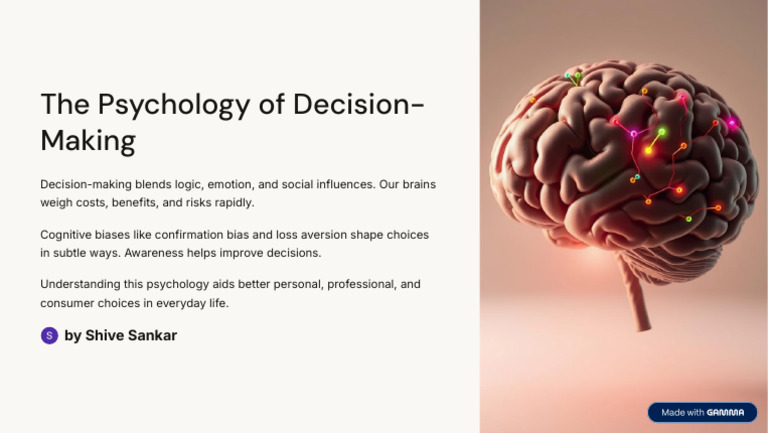 The Psychology of Decision Making | PDF