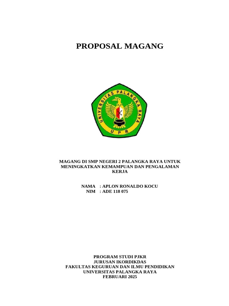 Proposal Magang RK | PDF