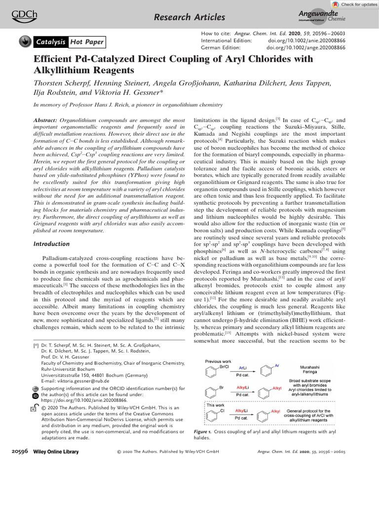 Efficient PD Catalyzed Direct Coupling of Aryl Chlorides With ...