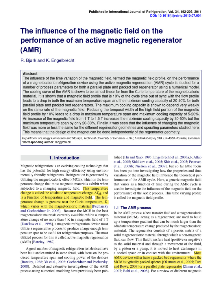 8 - Effect of Magnetic Field On Cooling Load and Temperature Span | PDF ...