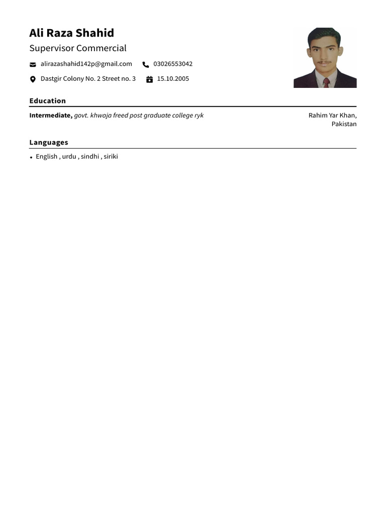 Ali Raza Shahid FlowCV Resume 20250424 | PDF