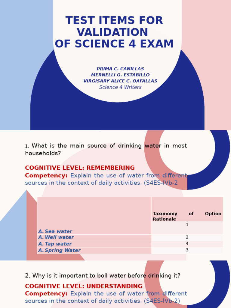Science 4 Exam Validation Test Items | PDF | Water | Soil