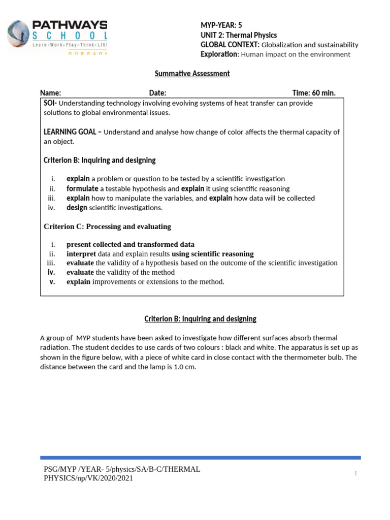 Unit-2 Thermal Physics SA CR B - C | PDF | Scientific Method | Hypothesis