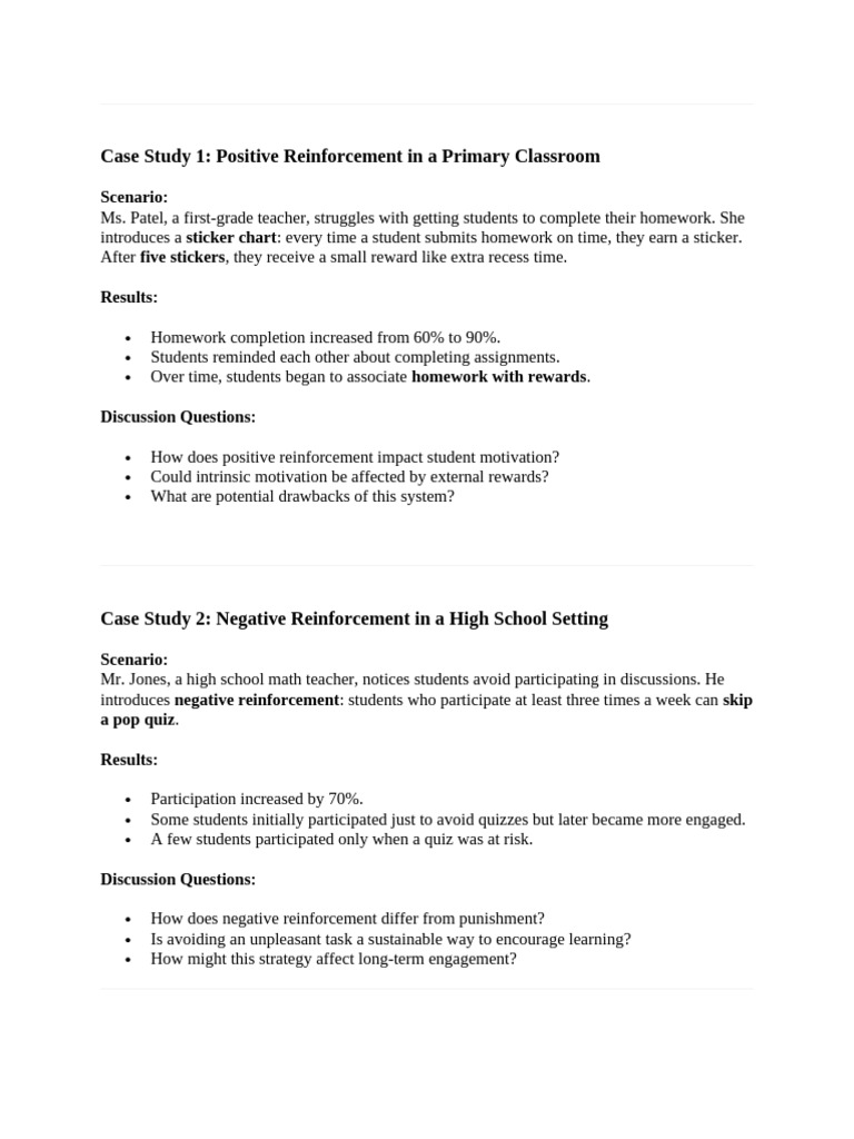 BF Skinner Operant Conditioning Case Studies | PDF | Reinforcement ...