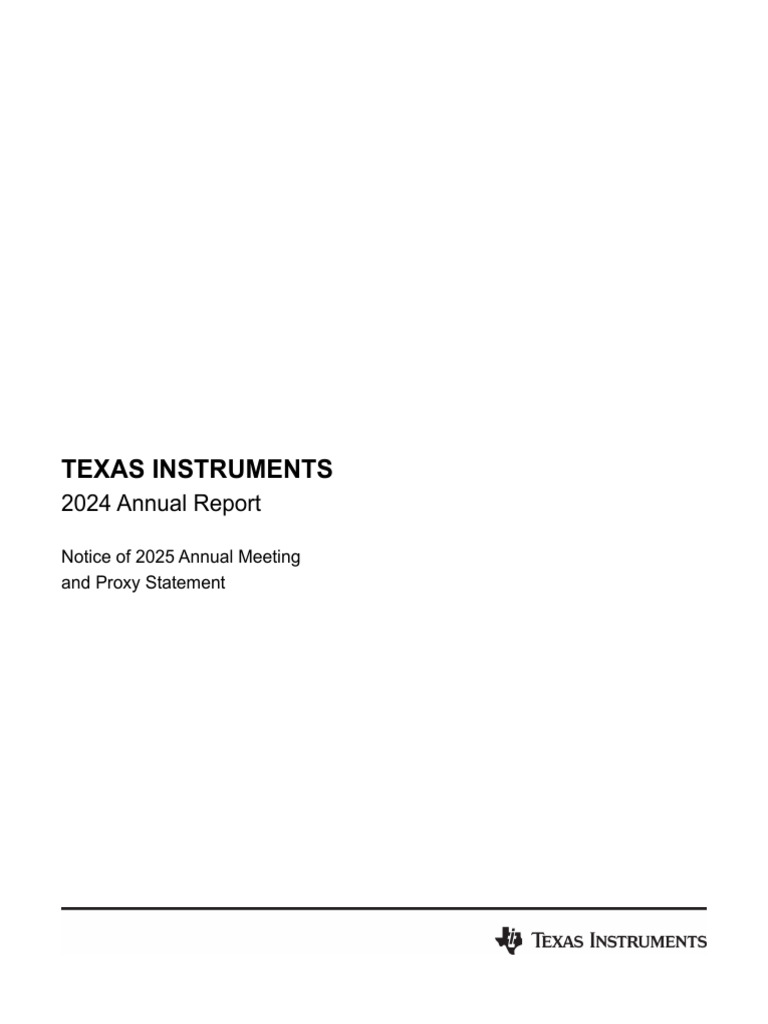 Texas Instruments 2024 Annual Report Web2 | PDF | Embedded System ...