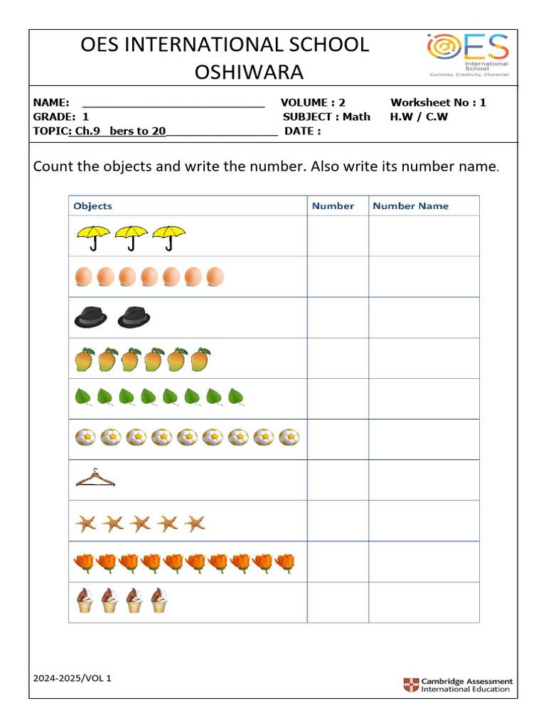 cls1 Numbers ws1 | PDF
