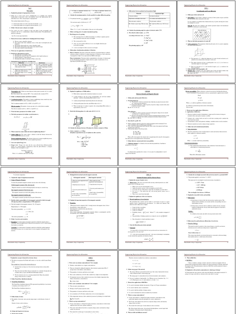 EP 2 Marks Question and Answers | PDF | Dielectric | Electron