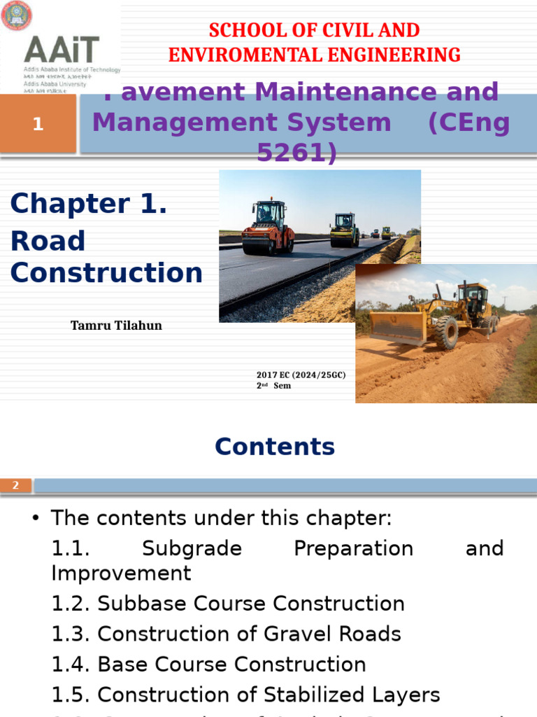 Chapter 1 - Road Construction | PDF | Road | Road Surface