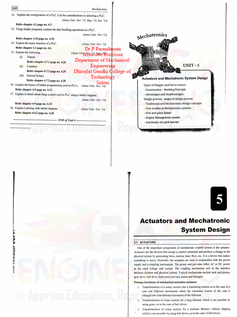 Mechatronics unit 5 | PDF