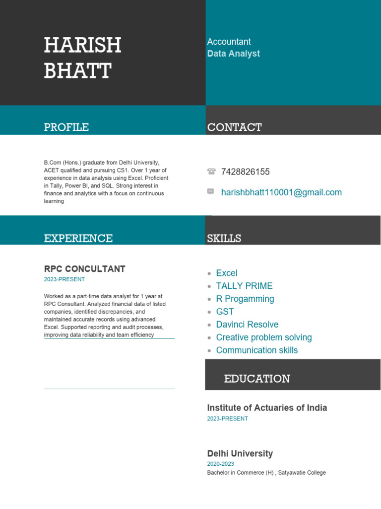 Harish Bhatt Resume-1 | PDF