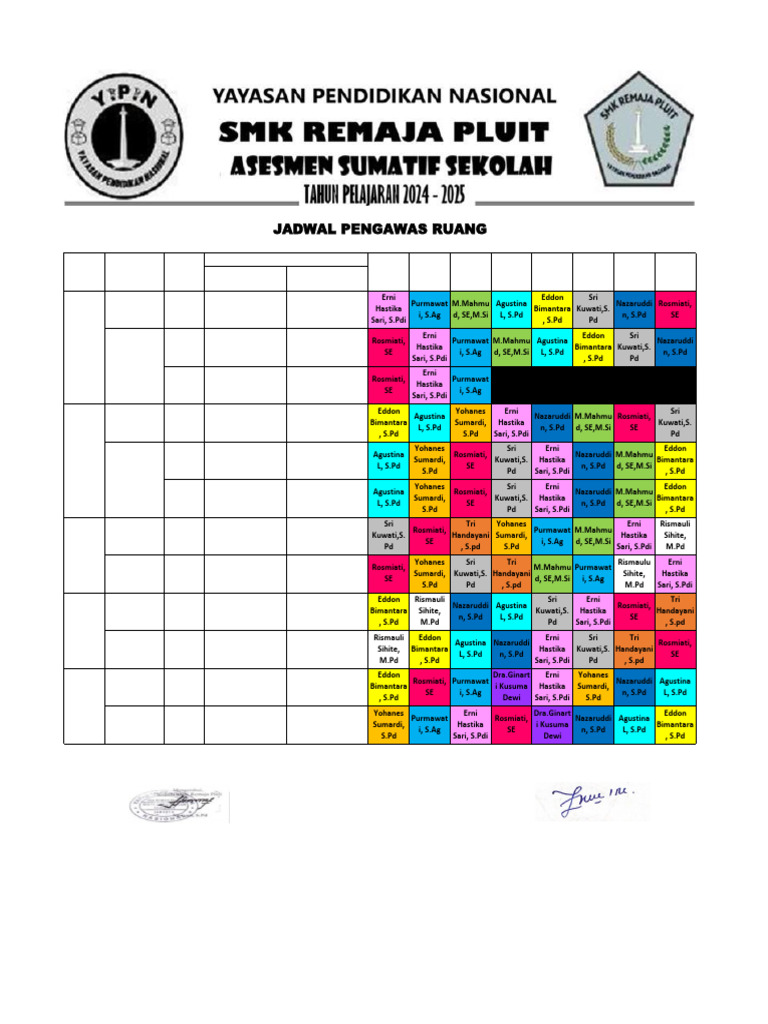Jadwal Pengawas Ruang | PDF