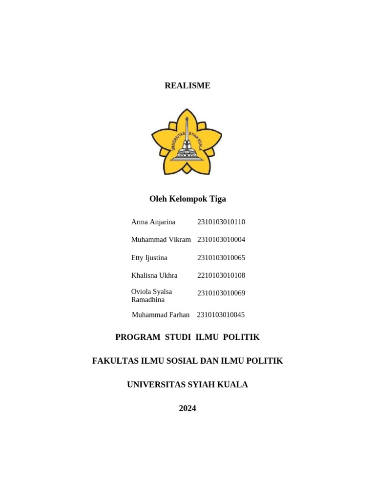 Teori Realisme dalam Hubungan Internasional | PDF
