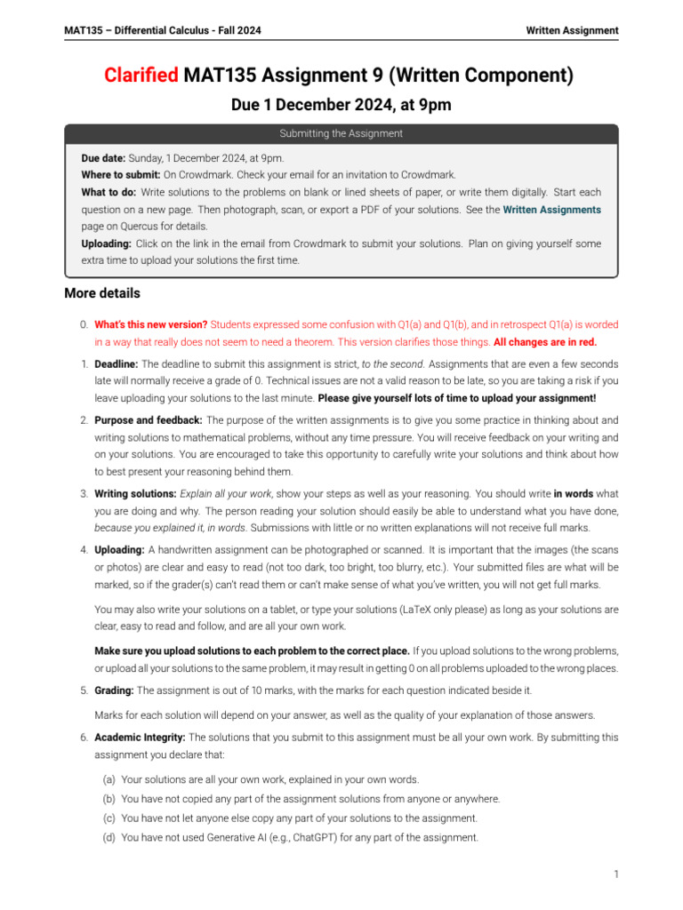 Mat135 f24 Wa9 Clarified | PDF | Calculus | Pressure