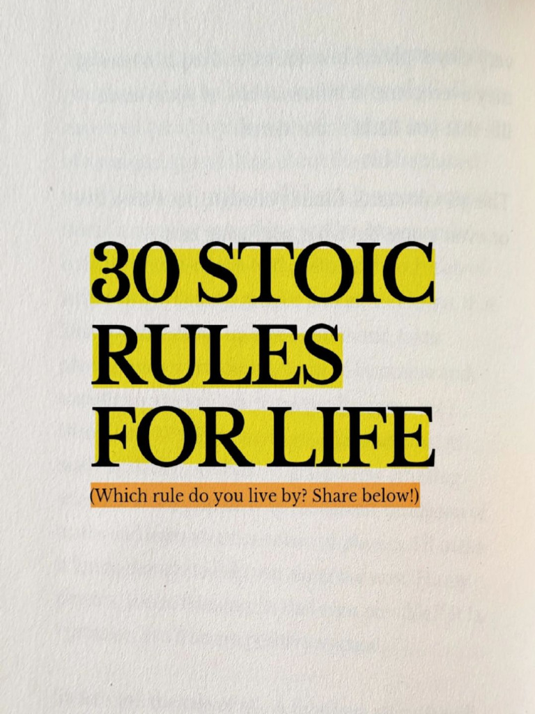 30 Stoic Rules For Life Pdf