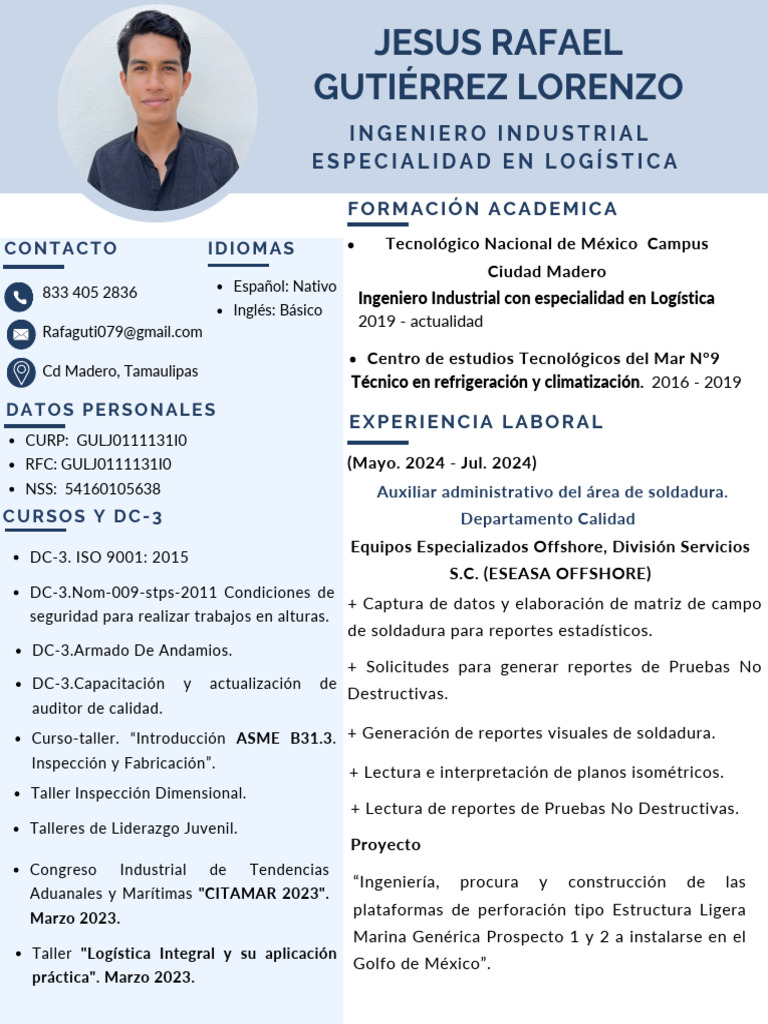 Jesús Rafael. CV | PDF | Business | Ingeniería
