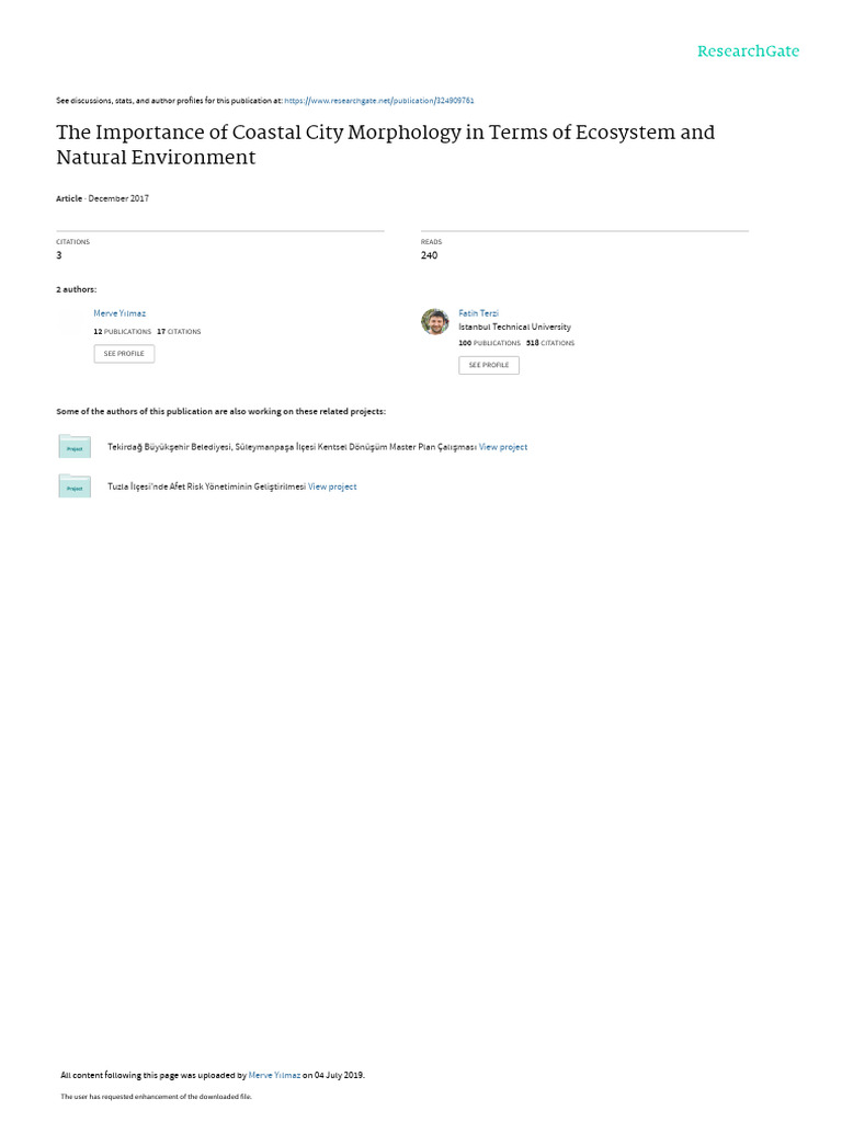 Theimportanceofcoastalcitymorphologyintermsofecosystemandnaturalenviron ...