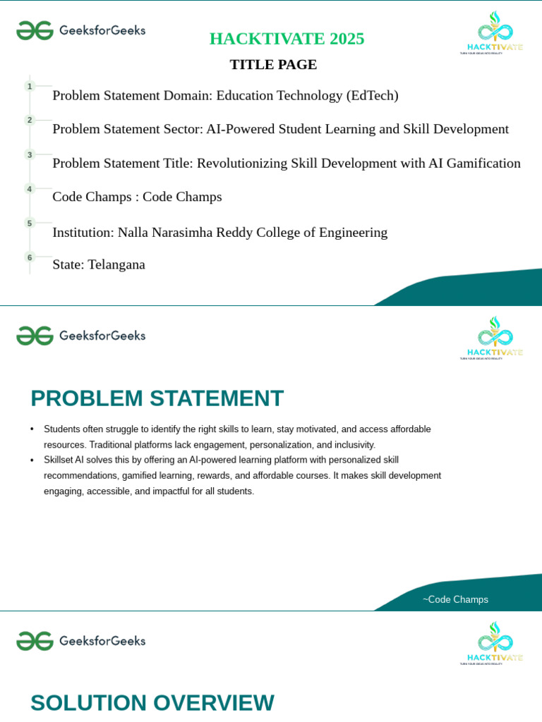 Code Champs Hacktivate Idea Submission | PDF | Artificial Intelligence | Intelligence (AI ...