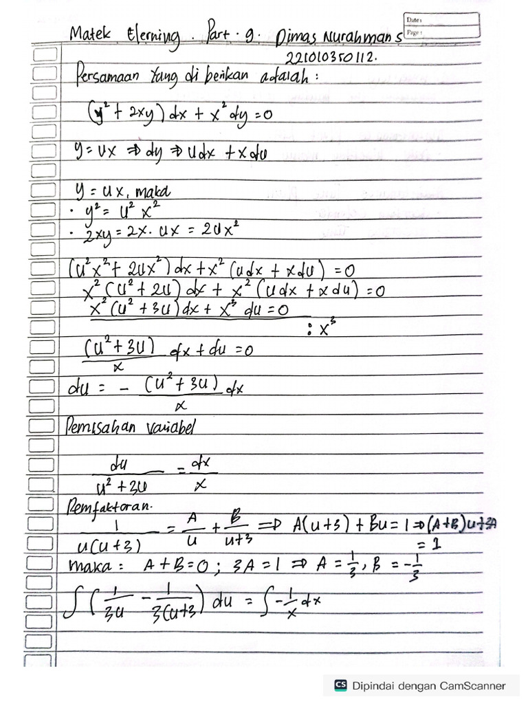 Matek E-Learning Pert.9 Dimas Nurahman Supandi | PDF