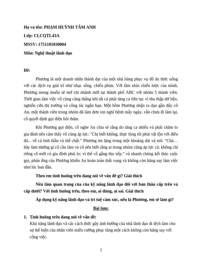 Nghệ thuật lãnh đạo - BTCN | PDF