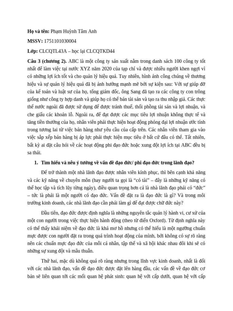 Nghệ thuật lãnh đạo - BTCN | PDF