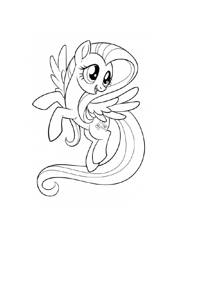 Fluttershy Coloring Page | PDF
