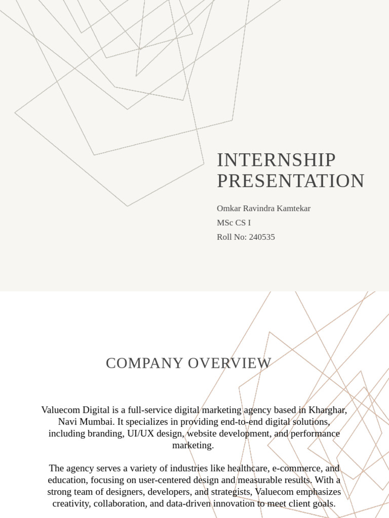 Omkar Internship Presentation | PDF | Usability | User Interface Design