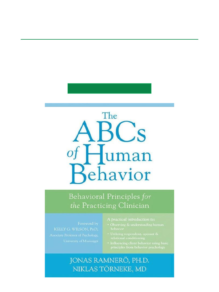 The ABCs of Human Behavior Behavioral Principles For The Practicing ...