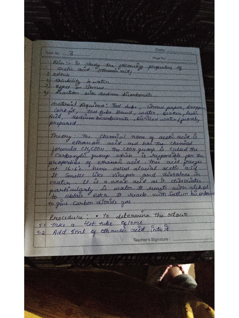 Class 10th Chemistry Practical Work From Experienment 3 | PDF