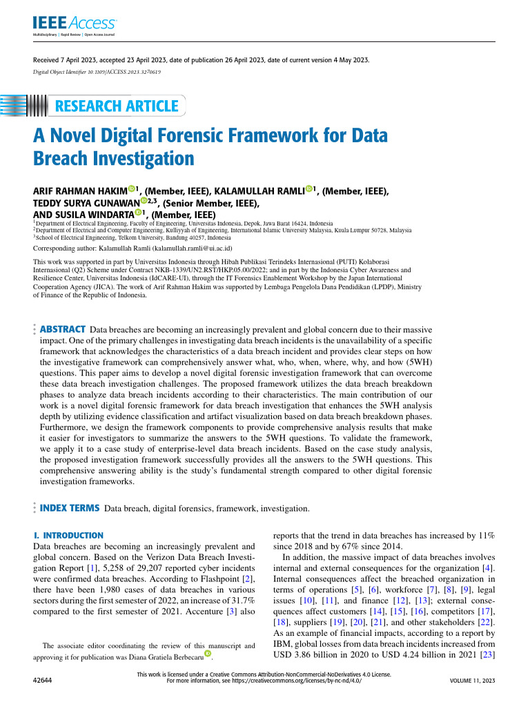 DF 2 A Novel Digital Forensic Framework For Data Breach Investigation | PDF | Digital Forensics ...