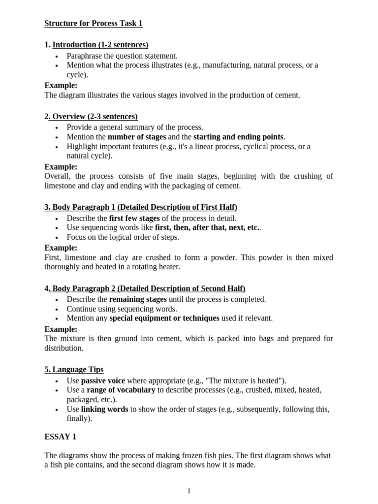 Structure For Process Task 1 | PDF | Cooking | Pea