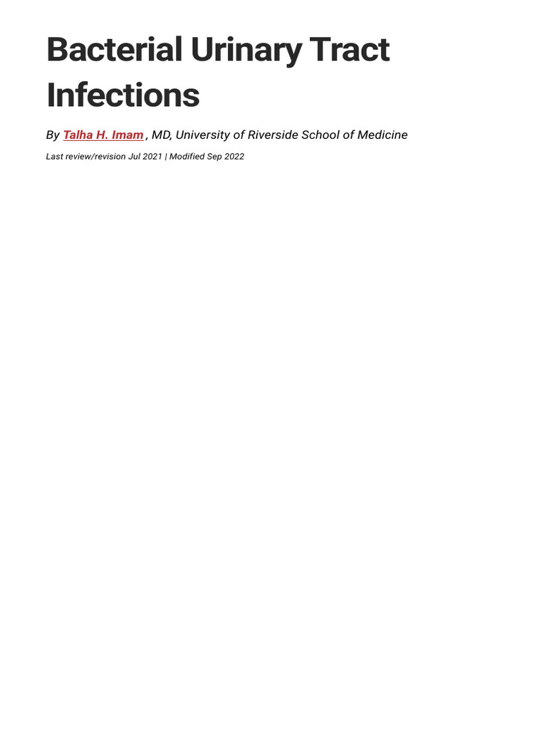 Urinary Tract Infections | PDF | Urinary Tract Infection | Medical ...