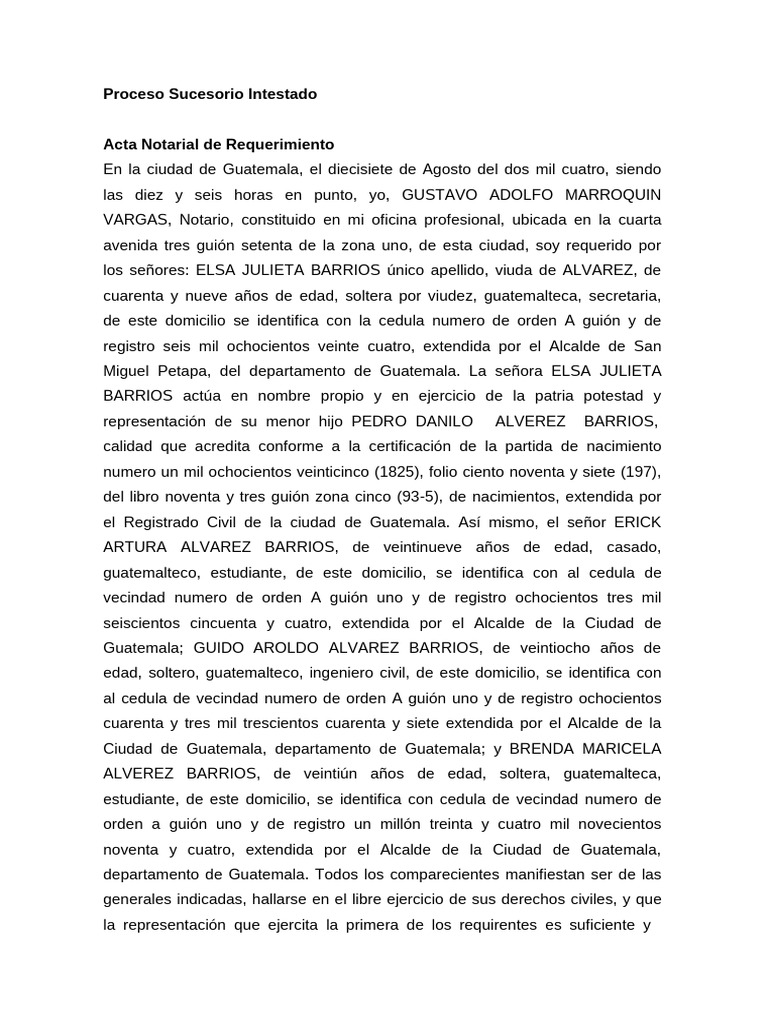 Proceso-Sucesorio-Intestado-docx | PDF | Guatemala | Herencia