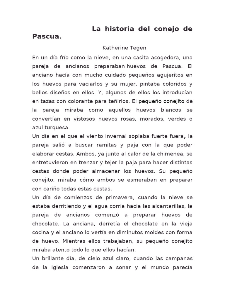 Cuento Conejo de Pascua | PDF