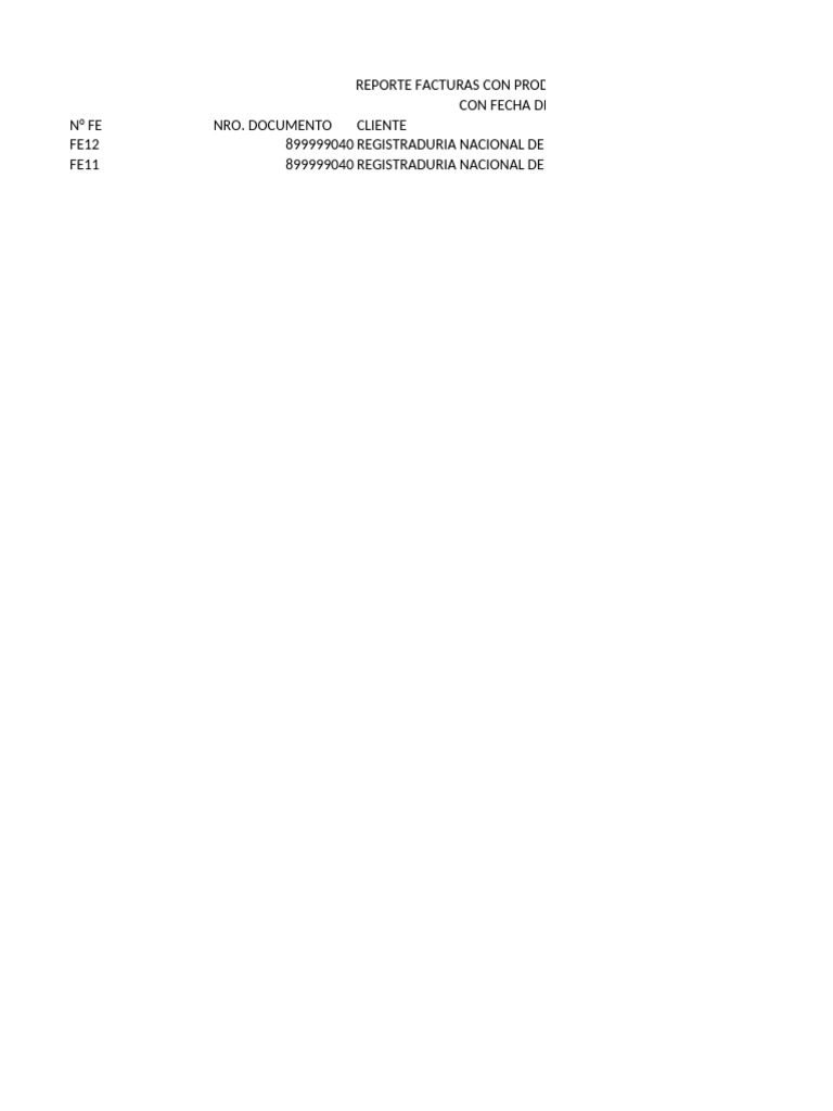 Reporte de Facturas JOHN FREDY | PDF